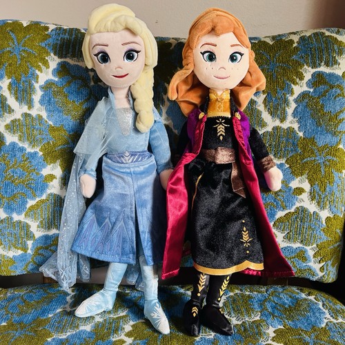 TY Sparkle Disney Frozen Anna & Elsa Plush Dolls Set 17" Princesses ...