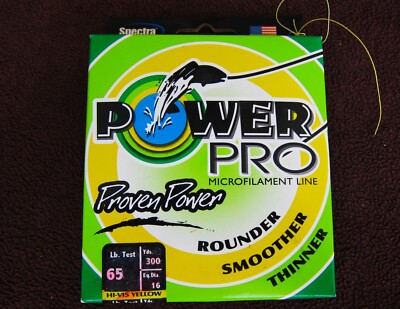POWER PRO Spectra Fiber Braided YELLOW Fishing Line: 65 LB; 300 YD ...