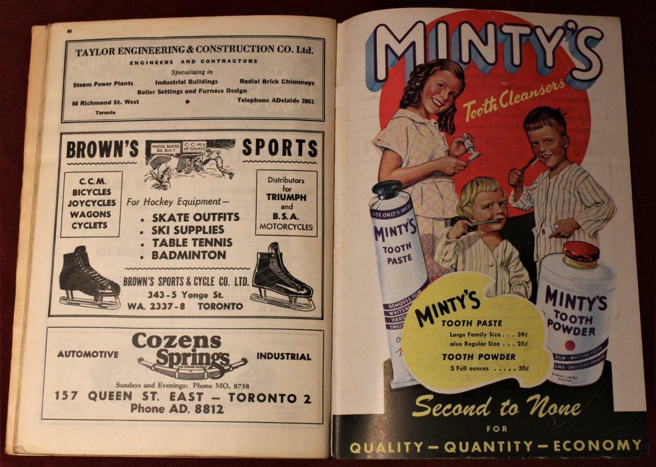 1947 Maple Leafs Canadiens Stanley Cup Clinching Game Program Signed ...