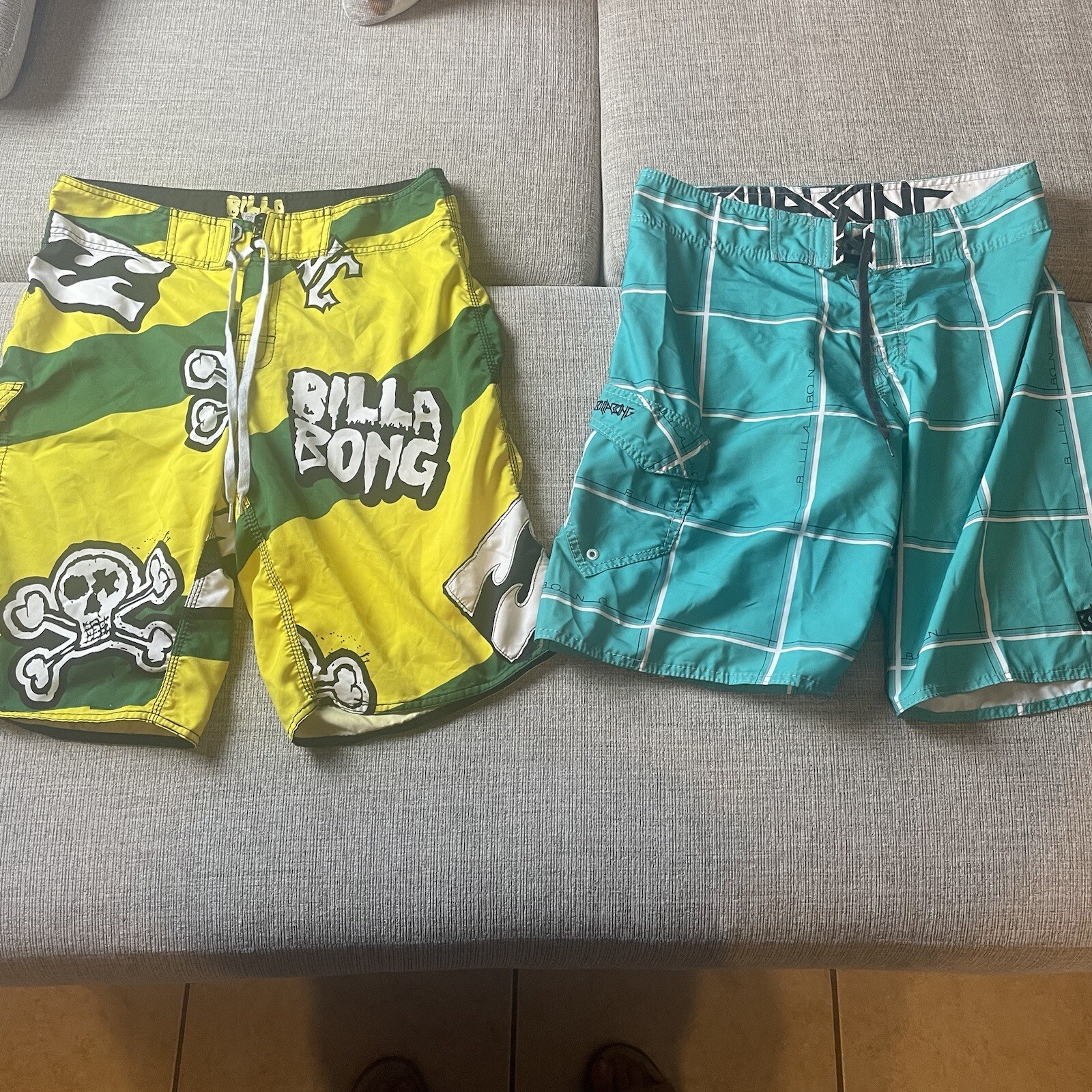 Set Of 2 Billa Bong Swim Surf Trunks Size 34 Skills C… - Gem