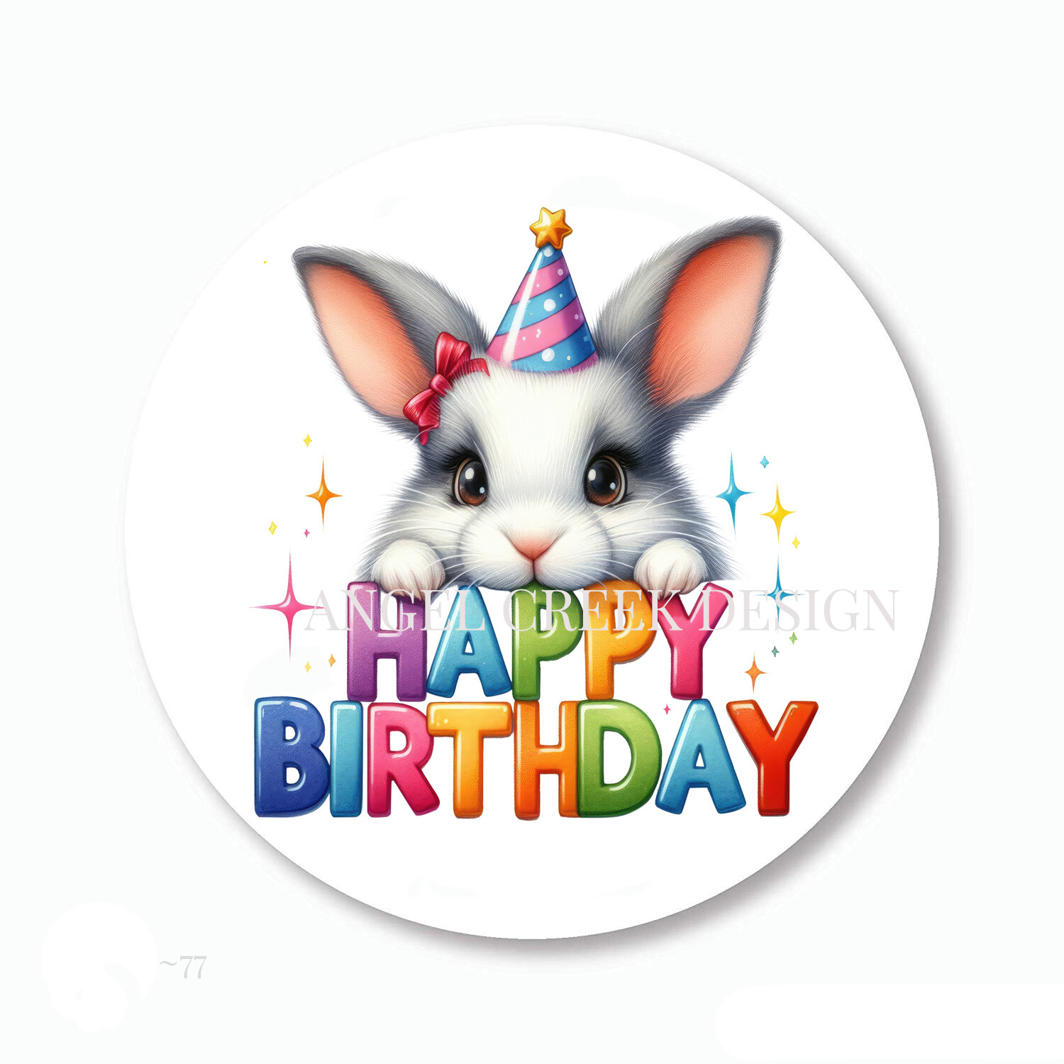 Happy Birthday Bunny Rabbit Stickers Envelope Seals Labels Birthday ...