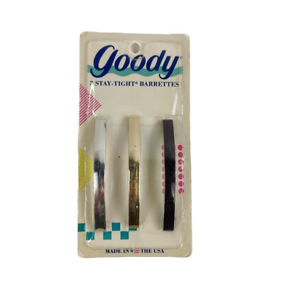 Vintage 1989 Goody Barrettes 3 Inch Metal Gold Silver Brown NOS Made in ...