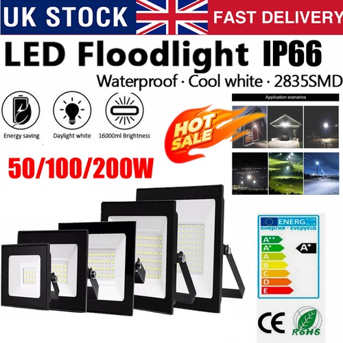 50-200W LED Floodlight Spot Light Watt Security Flood Light Outdoor Garden Lamps | eBay UK