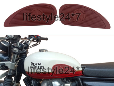 For Royal Enfield "Fuel Gas Tank Rubber Knee Pad Pair Brown" For ...
