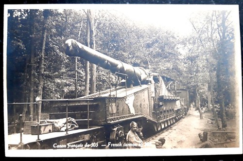 WWI France heavy railwy artillery gun 305 mm detail private photo ...