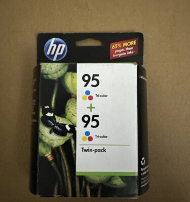 2 New OEM HP 95 Color Ink Cartridge Twin Pack SEALED BOX Lot c8766wn ...
