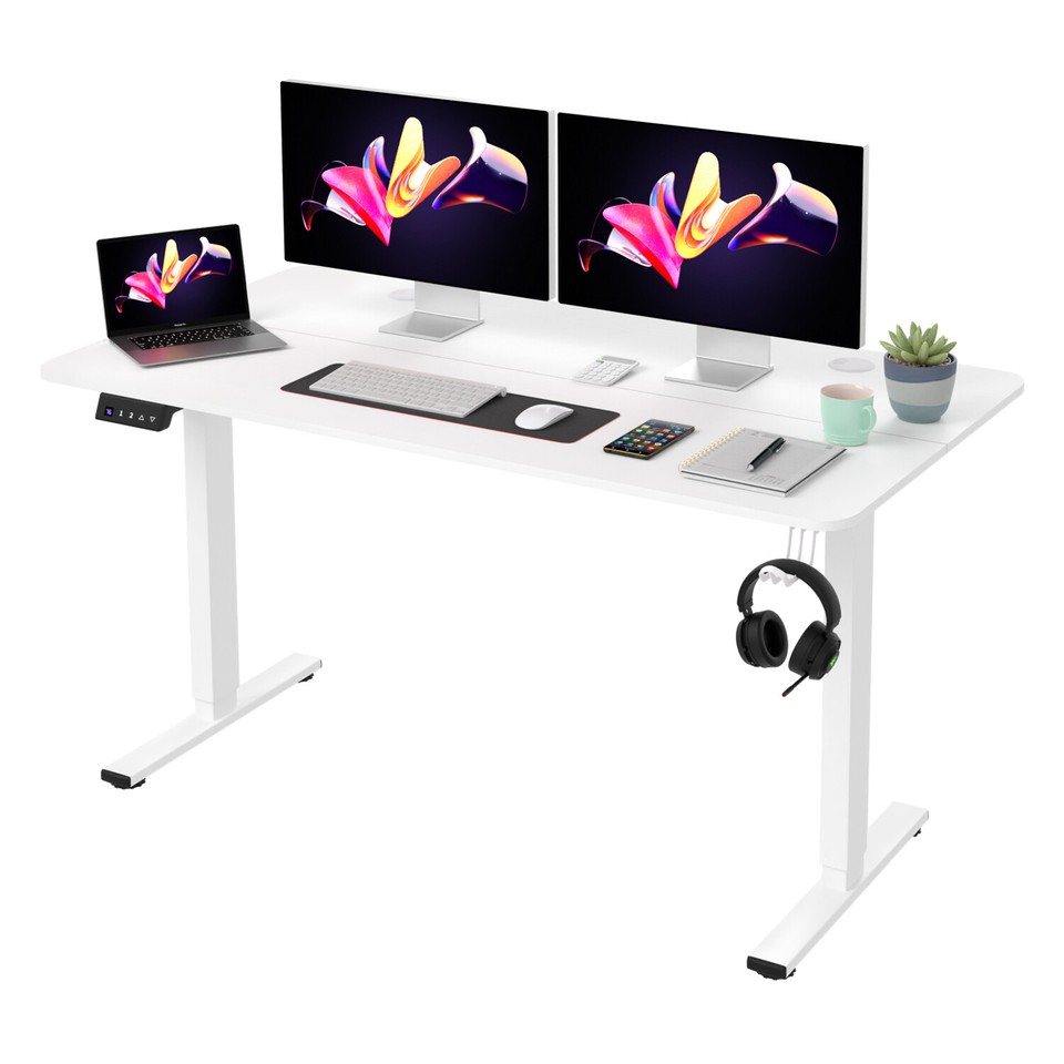 Standing Desk Computer Desk with Large Space and Headphone Holder ...