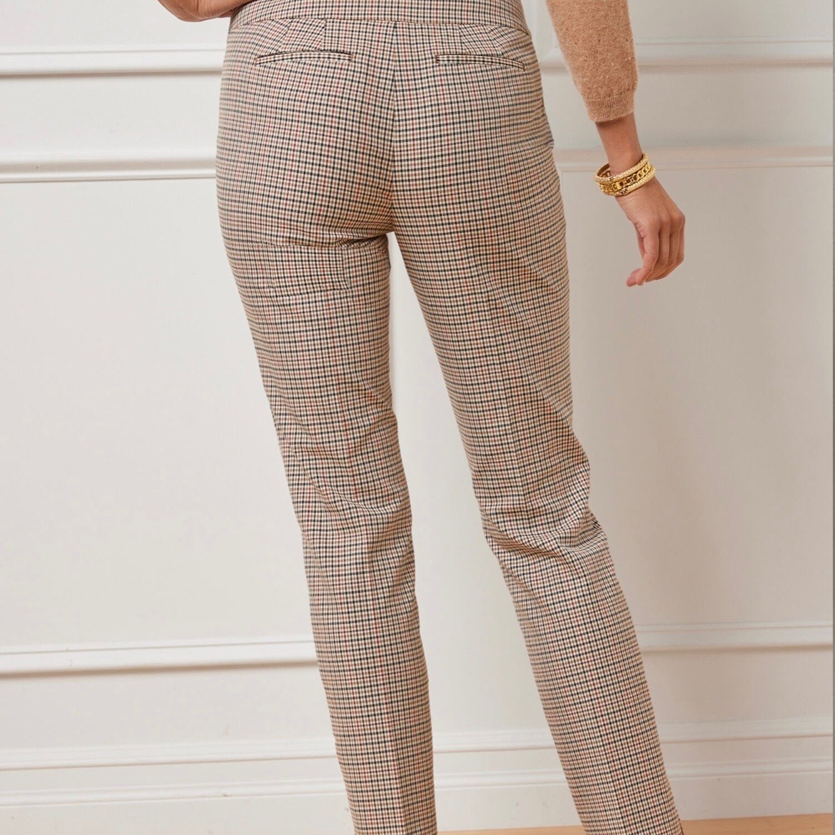 NEW Talbots Chatham Ankle Pants Size 12 Toasty Check Slim Leg 29 ...