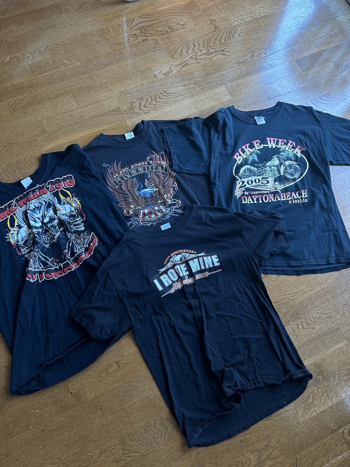 Vintage Y2K Bike Week Shirts LOT OF 4 Large Motorcycle Shirts | eBay
