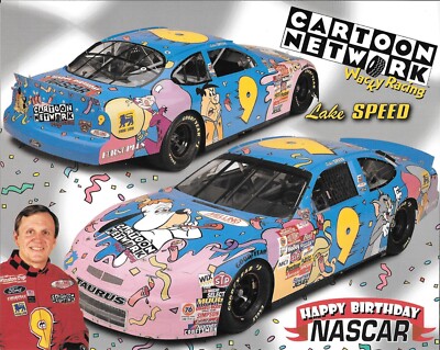 LAKE SPEED VINTAGE POST CARD NASCAR #9 WINSTON CUP 1998 CARTOON NETWORK ...