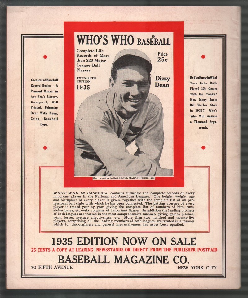 Baseball Magazine 9/1935-Mel Ott-Ted Lyons-MLB-pix-info-FN | eBay