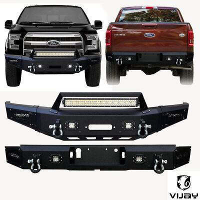 MST Texture Front/Rear Bumper W/D-ring&LED Lights For 2015-2017 Ford F ...