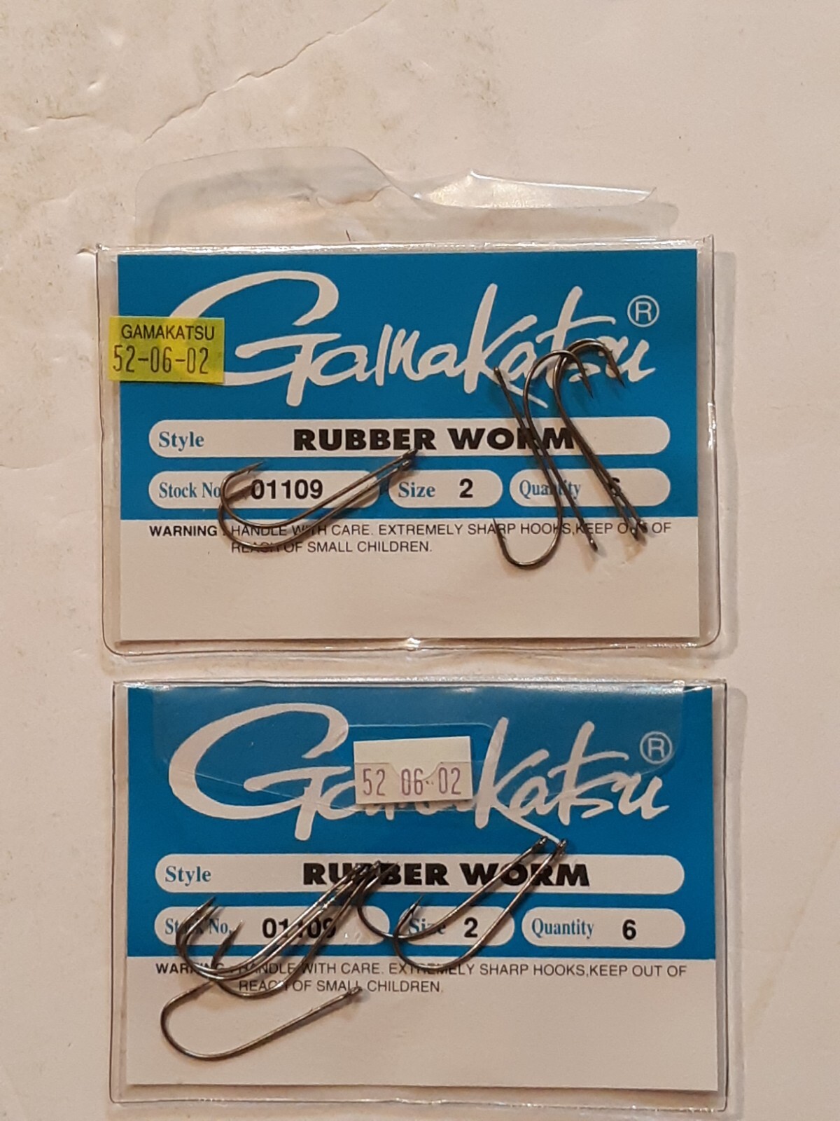 2 Packs of 6 Gamakatsu Rubber Worm Hooks Size 2 Bronze | eBay