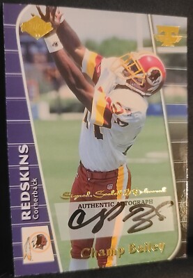 1996 Edge Triumph Certified Autograph Champ Bailey ROOKIE CARD #CBA. NM ...