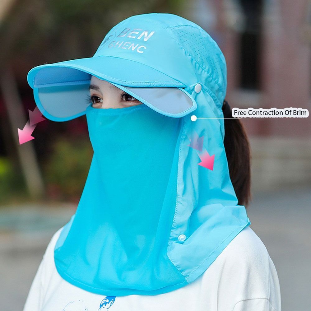 Summer Women Sun Protection Cap Protective Shield Full Face Mask | eBay