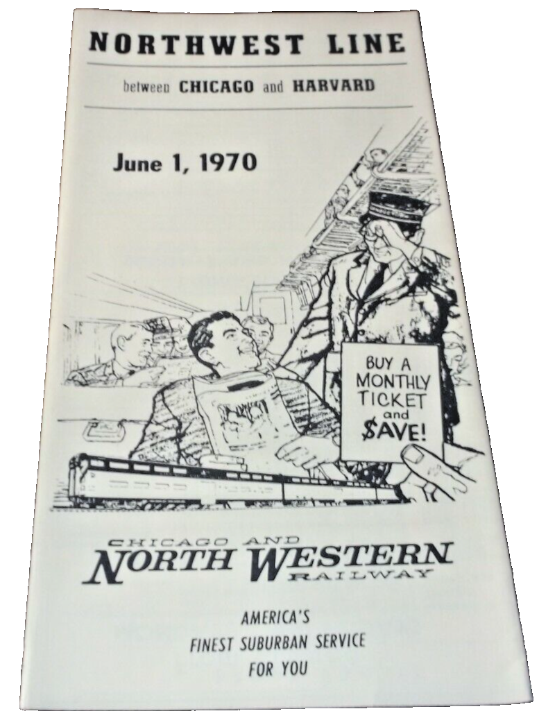 JUNE 1970 C&NW NORTHWEST LINE CHICAGO TO HARVARD PUBLIC TIMETABLE | eBay