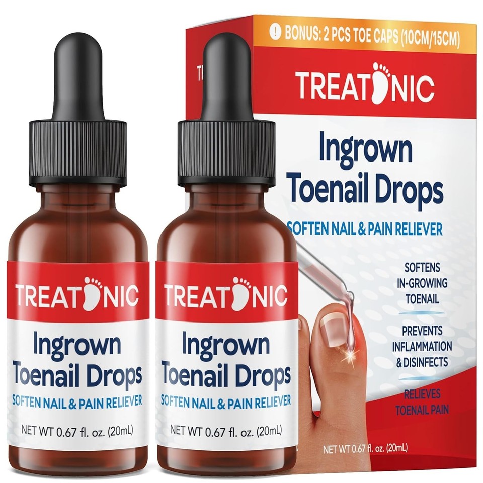 Natural Ingrown Toenail Softener Drops & Comfortable Gel Caps - Perfect ...
