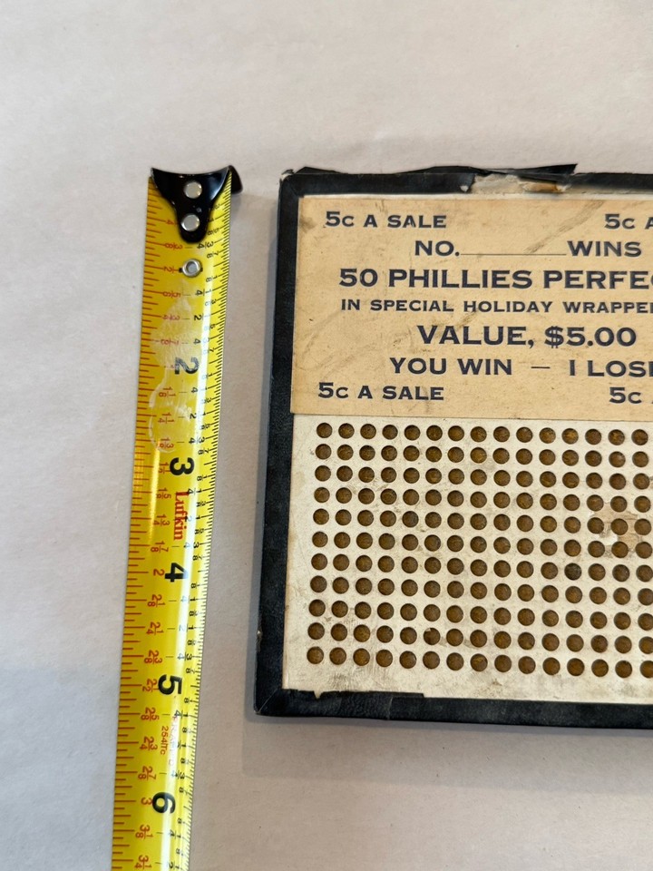 Vintage Phillies Perfecto Cigar Punch Board Game Brewer Chicago c.1918 ...