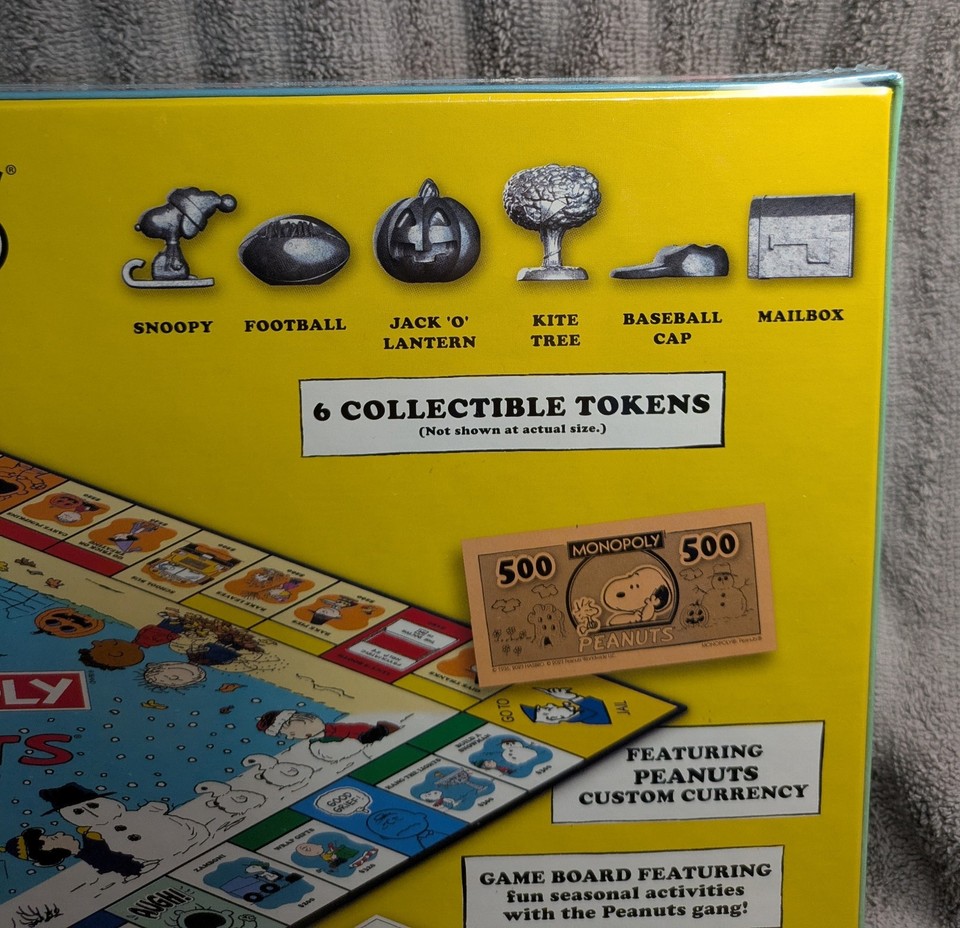 Monopoly Peanuts Edition Board Game Fun w Charlie Brown Lucy Linus ...