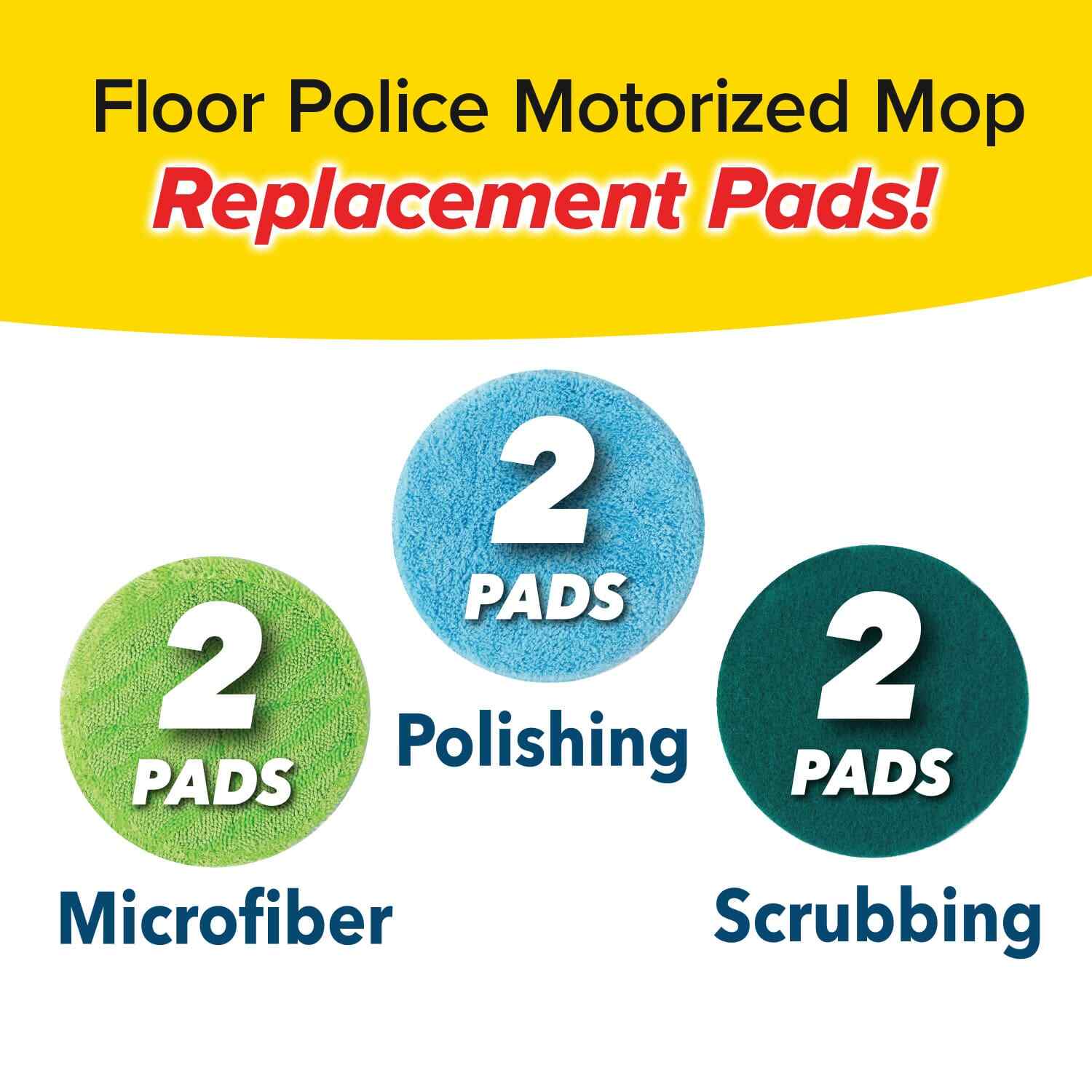 As Seen On TV Floor Police Replacement Mop Heads, 6 Pads For Cleaning ...