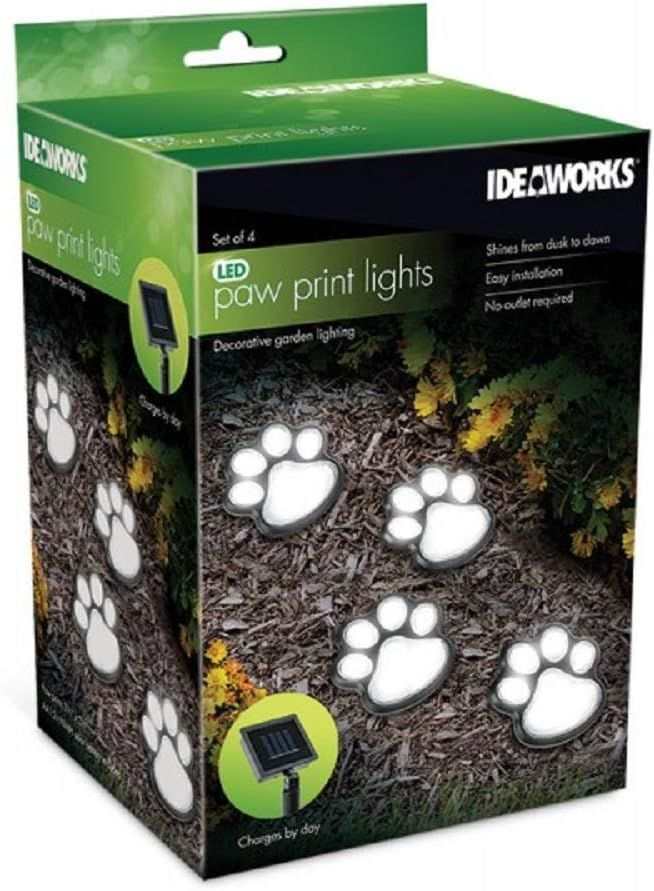 IdeaWorks JB7356 Solar Paw Print Outdoor Lights, Black Paw, | eBay