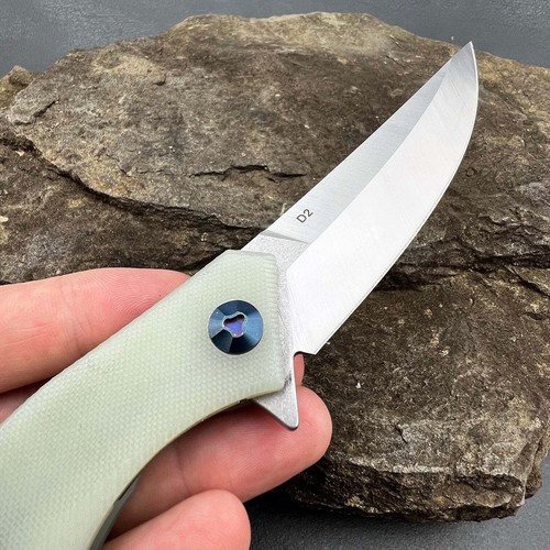VORTEK SCIMITAR Jade G10 Ball Bearing D2 Blade Folding Flipper EDC ...
