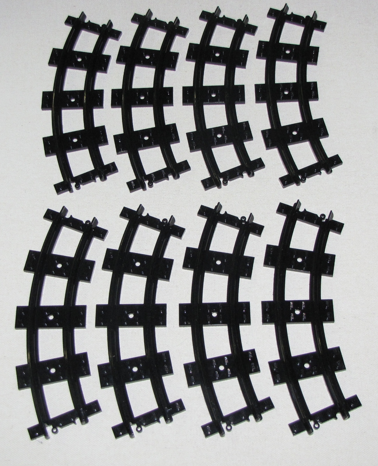 LEGO LOT OF 8 BLACK PLASTIC TRAIN TRACKS ROAD PIECES PARTS | eBay