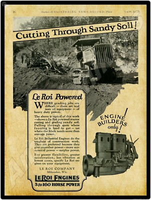 1927 LeRoi Engines New Metal Sign: Monarch Tractor w/ Road Grader ...