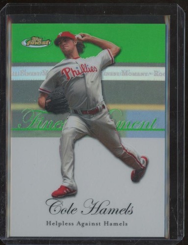 2007 Topps Finest COLE HAMELS Rookie Moments Green Refractor /199 MWI29 ...