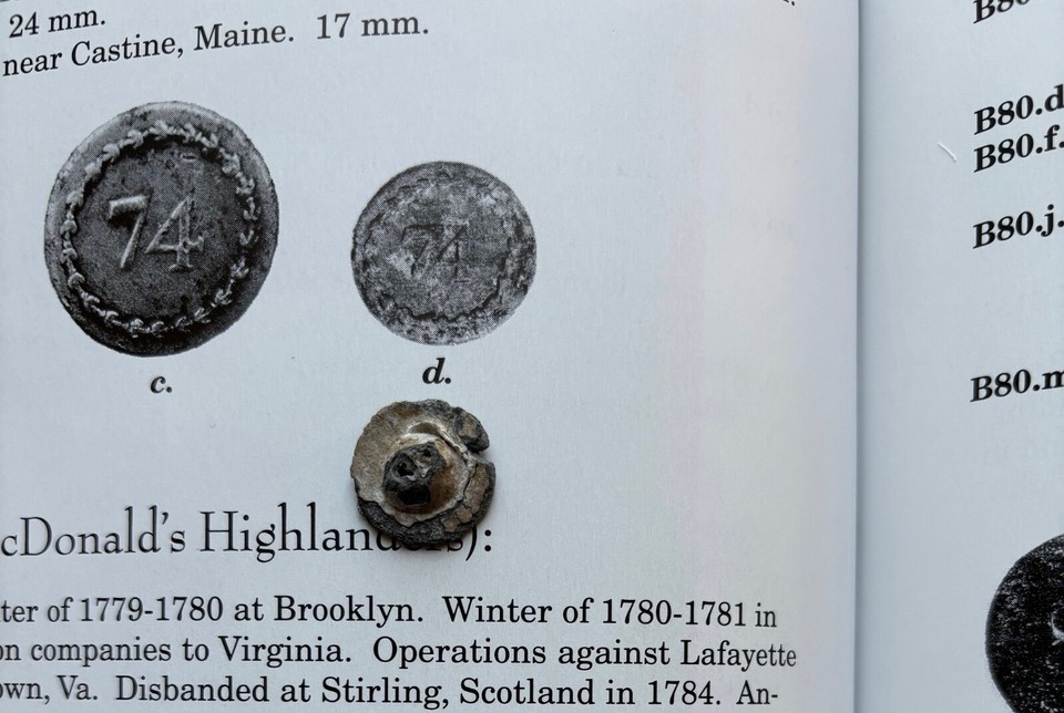 Revolutionary War British 74th Regiment enlisted rank pewter button | eBay