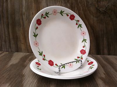 Corelle Spring Pink Dishes Small Bread & Butter Or Dessert Plates Set ...