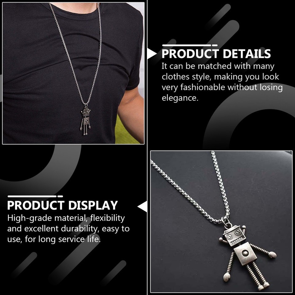 1pc Antenna Robot Neck Chain Pendant Vintage Style Necklace Chic Neck ...