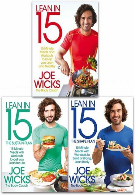 Lean in 15 Collection Joe Wicks 3 Books Set Shift Plan Sustain Plan ...