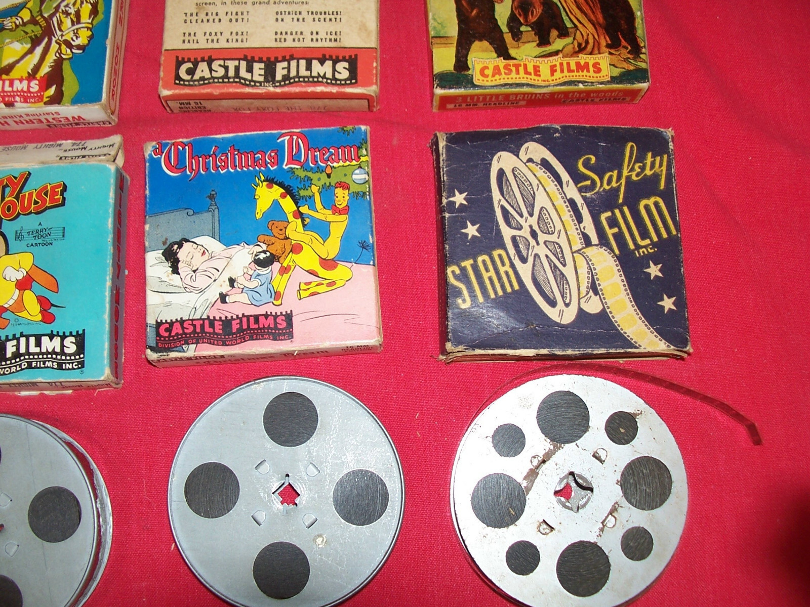 8 Vintage 16mm Castle Films Cartoons Mighty Mouse Kiko Old Western Tex ...