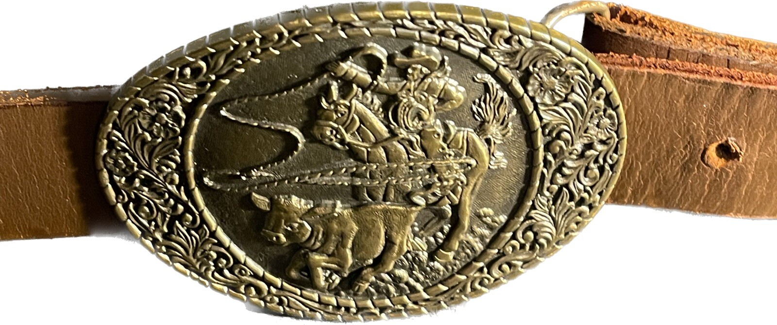 Indiana Metal Craft Bronze Rodeo Roper Buckel Brown L… - Gem