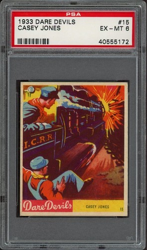 1933 R39 N. Chicle Dare Devils #15 CASEY JONES Locomotive Engineer (PSA ...