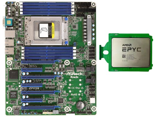 AMD epyc 7642+ASRock EPYCD8 motherboard 7 PCIE dual M2 SSD 48C 256MB 2. ...