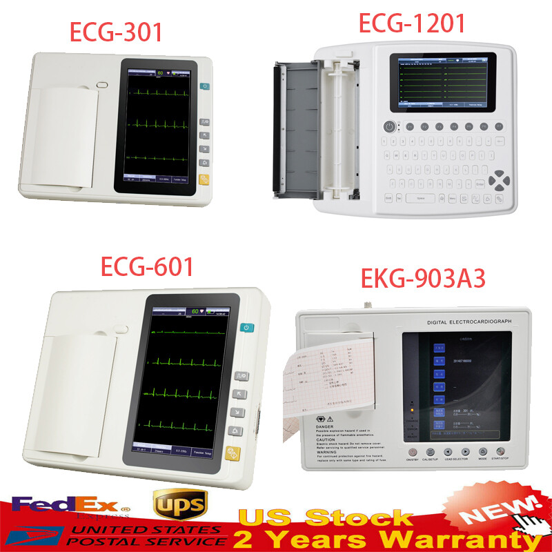 Carejoy Medical Portable Digital 12-lead Electrocardiograph EKG ECG ...