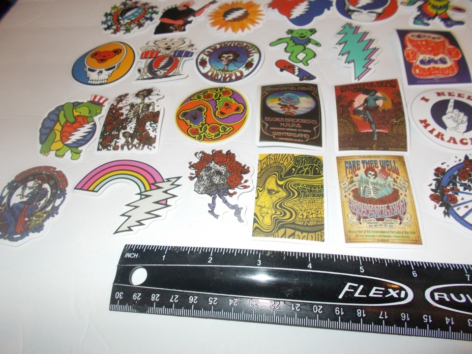 100 Different Grateful Dead Stickers, 60th Anniversary of the Grateful ...