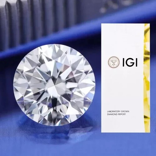IGI Certified 3CT Lab Grown Diamond D Color Round Cut VVS1 Clarity CVD ...