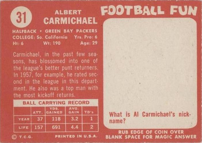 1958 Topps Al Carmichael #31 for sale | eBay