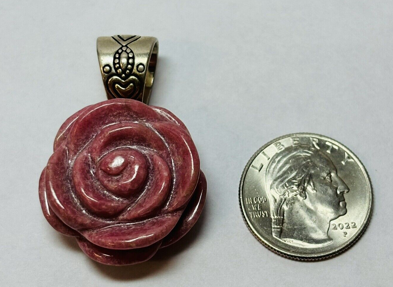 Carolyn Pollack Relios Sterling 925 Silver Carved Rhodonite Flower ...