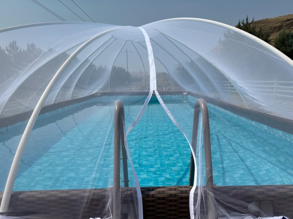 FLEXNET DOME Pool Net Covered Dome for 12’ Wx 20’ to 21’ L Rect. and ...