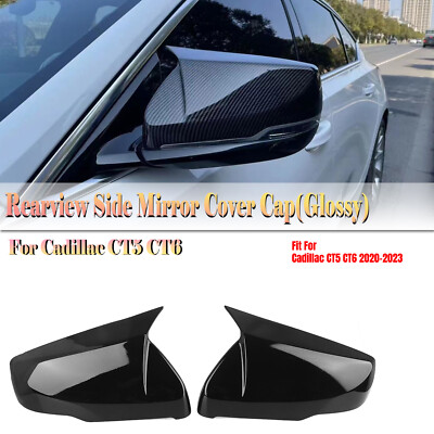 Black Car Side Rearview Mirror Cover Trim For Cadillac CT5 CT6 2019 ...
