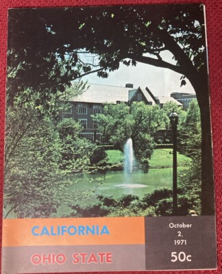 October 2 1971 Football Program Ohio State VS California | eBay
