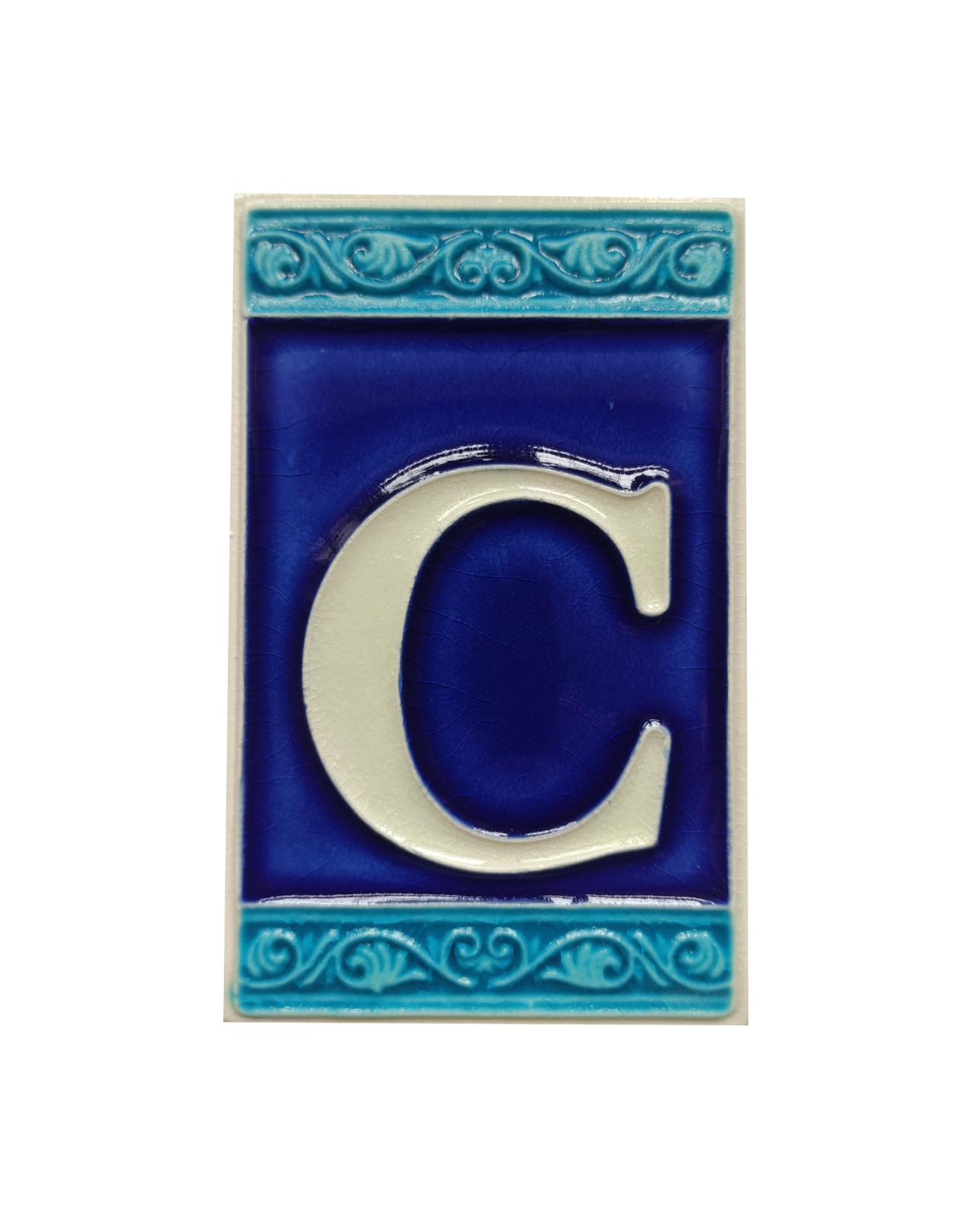 11 x 7 cm Rome Hand-painted Phosphorescent Ceramic Blue Number and ...