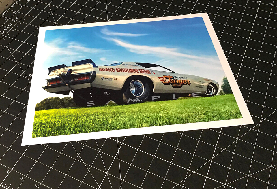 Mr Norm Funny Car Charger Drag Racing Fine Art Print 11"x14" | eBay