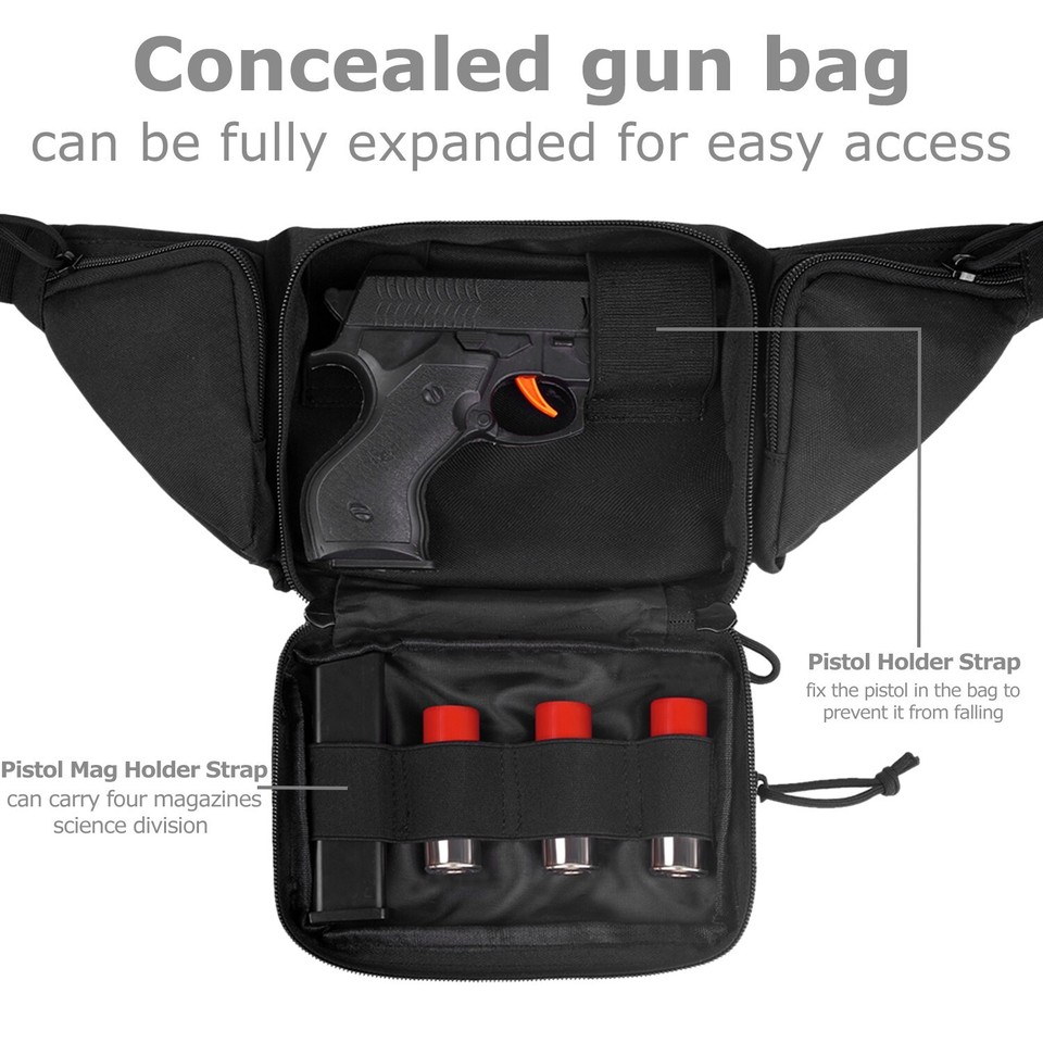 Concealed Carry Fanny Pack Holster Tactical Pistol Waist Pack Bag Gun ...