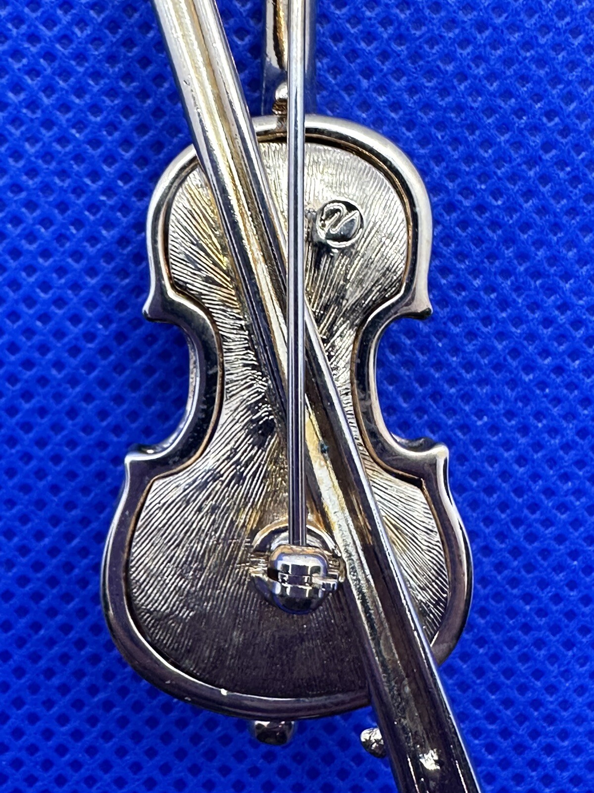 VINTAGE SWAROVSKI CRYSTAL VIOLIN CELLO PIN BROOCH GOLD TONE RETIRED ...