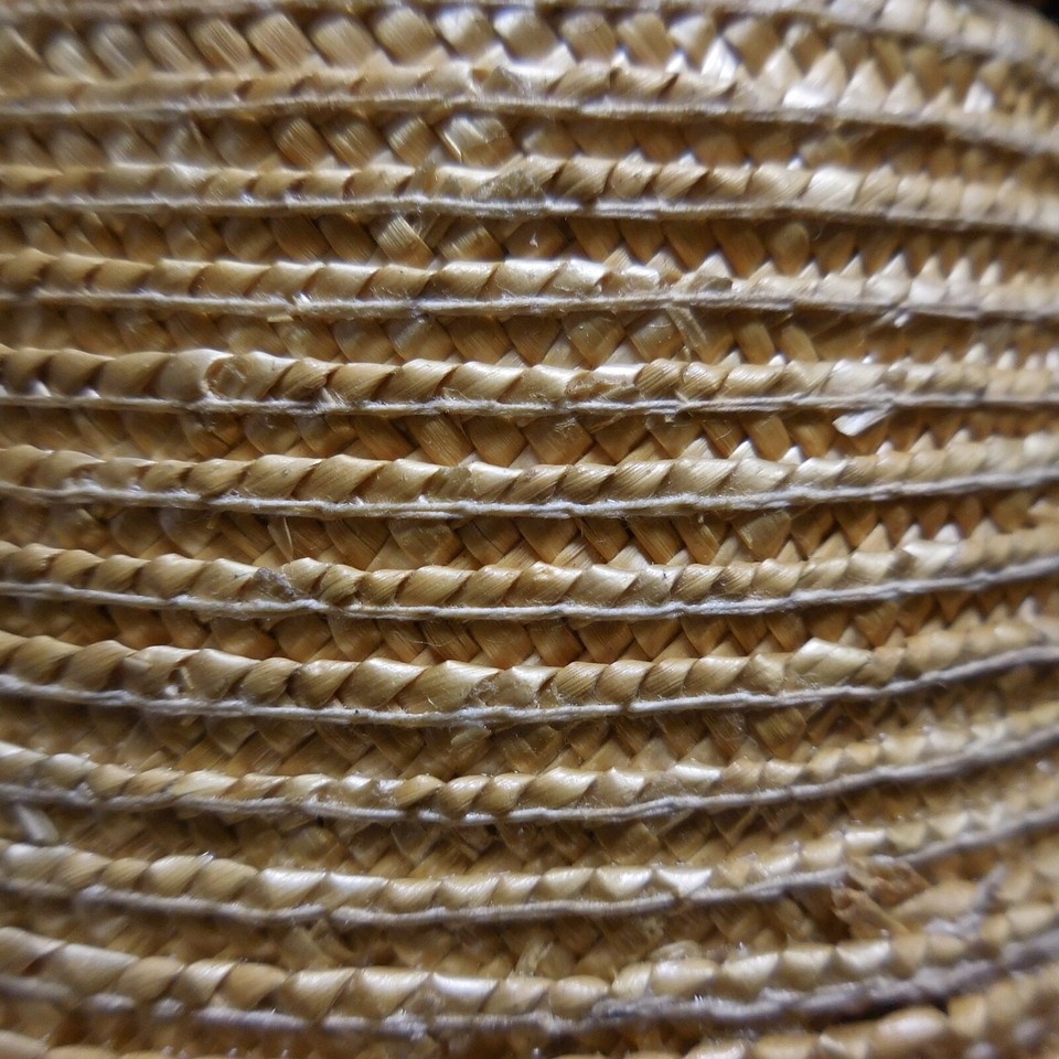 Basket bread empty-pocket vintage yellow straw design decor table N8450 ...